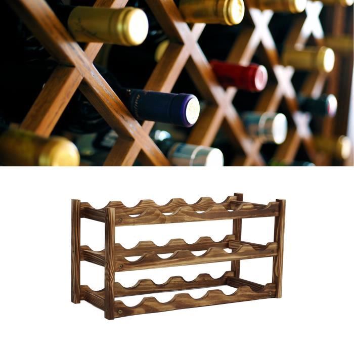 Casier à Vin - FDIT - Étagère en Bois de Pin - 3 Couches - Design ...