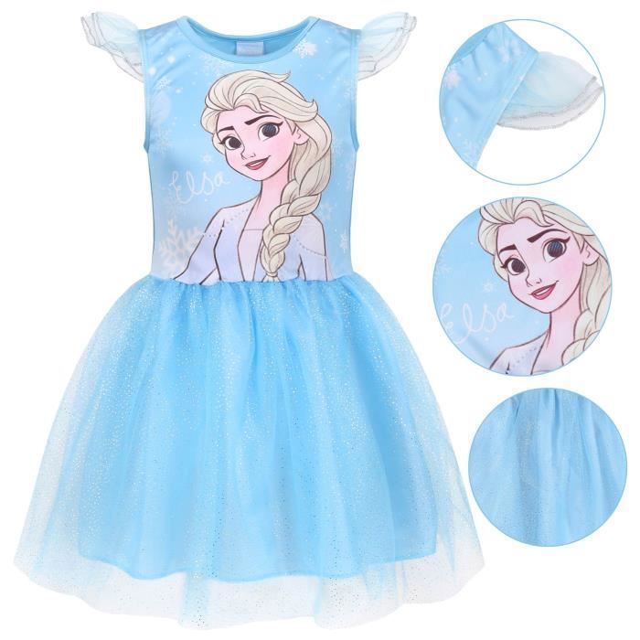 Reine des Neiges Elsa Robe en tulle à manches courtes Elsa de l'âge de ...