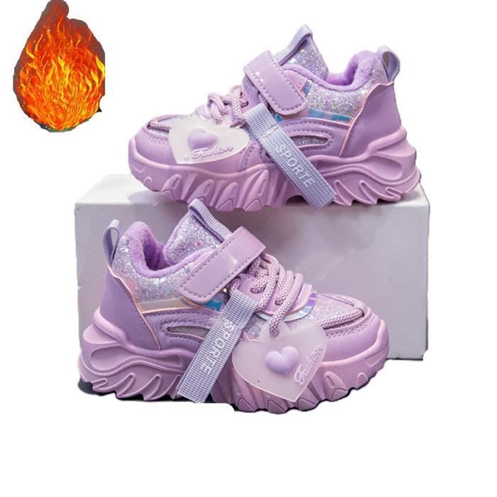 Baskets enfant - VITATA - Violet - Cuir - Velcro - Fille Violet ...