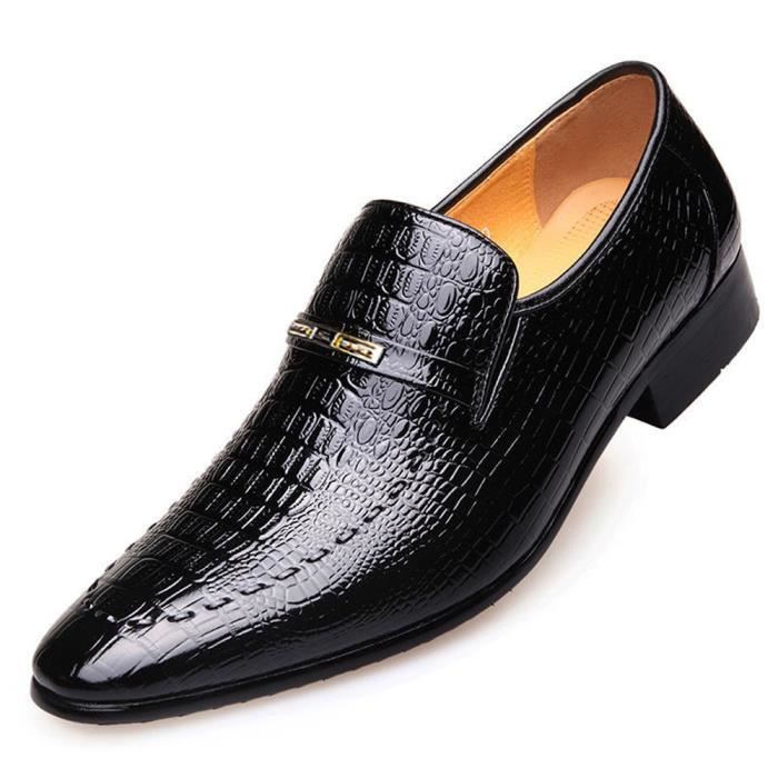 Derby Homme en Cuir - Noir - Chaussures à Lacets - Style Mode Noir ...