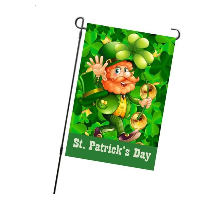 LSF -Drapeau de jardin St Patrick double face décoratif en polyester ...
