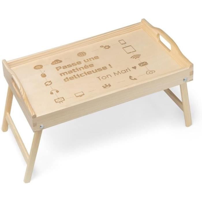 Table Pliante De Lit - Table En Bois De Pin - Table Pliante À Manger ...