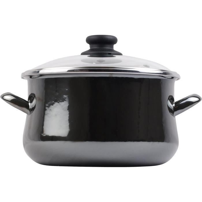 Megafesa Glass - Marmite Avec Couvercle, Diamètre 20 Cm, Noir Cristal ...