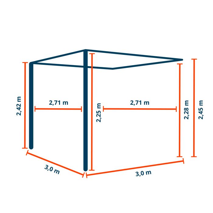 PRIMEYARD Pergola adossée 3x3 m poteaux en aluminium avec lames ...