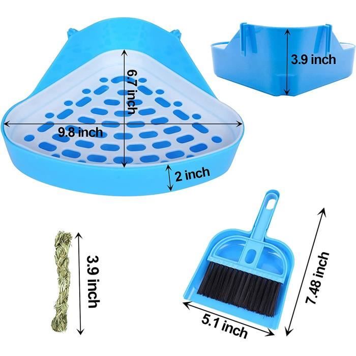 Bac à litière triangulaire en plastique pour lapin, chinchilla, hamster ...
