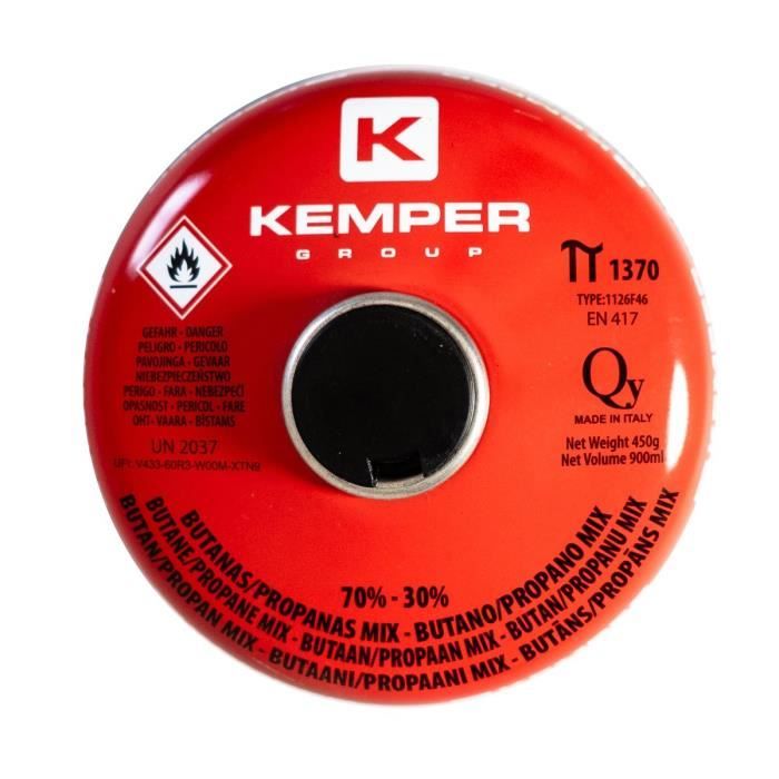 Cartouche gaz 450g butane propane mix KEMPER Bouteille de gaz à valve 7 ...