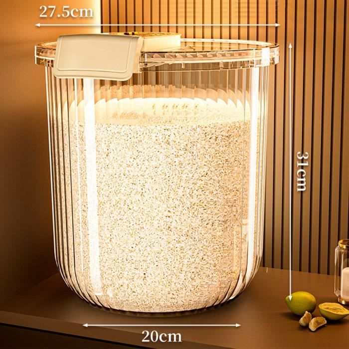Conteneur de riz Récipient à riz transparent, bac de stockage de riz ...