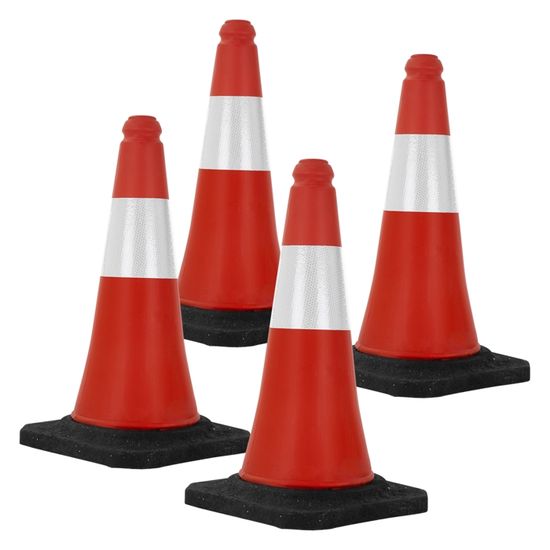 ECD Germany 4x Cônes Signalisation Pylône 51 cm PVC Rouge/Blanc ...