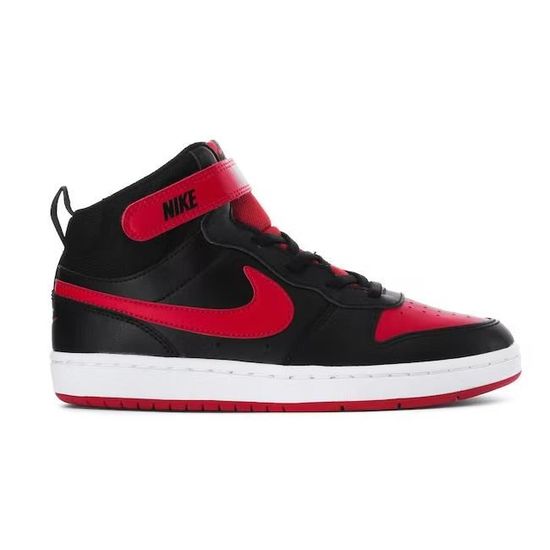 NIKE - Court Borough Mid 2 - Basket Haute Enfant Noir Et Rouge Noir ...