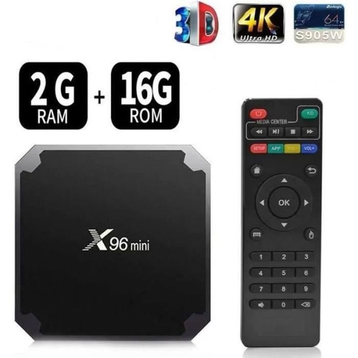 MEDIA STREAMER - BOX MULTIMEDIA X96 MINI TV BOX 2GO + 16GO Android 712 ...