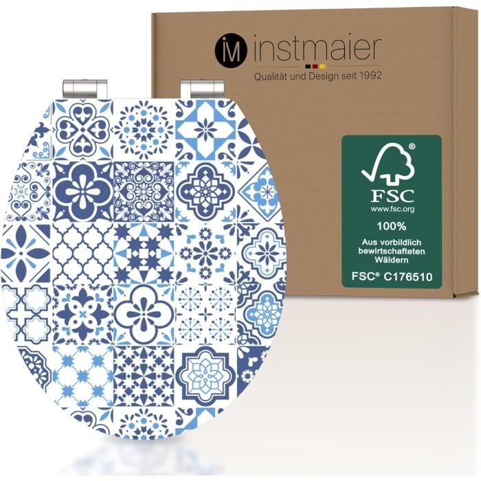 Siège De Wc Azulejo | Motifs Bleus | Siège De Toilettes Avec ...