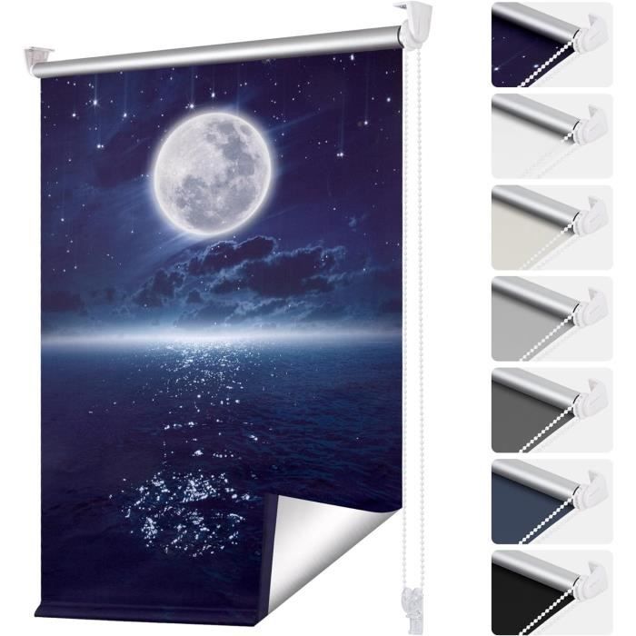 Store Occultant Lumineux Sans Perçage, Bleu Ciel Étoilé, 60X150 Cm ...