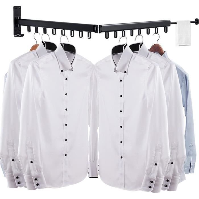 Tringle à vêtements Pliable - Montage Mural - Séchoir à Linge ...