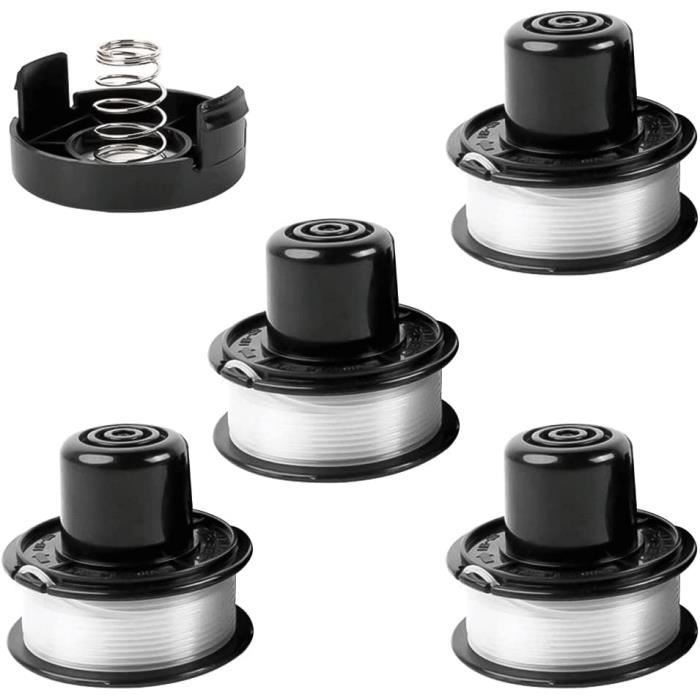 Lot de 4 bobines de fil pour débroussailleuse Black Decker RS-136-BKP-682378-02 - 6,1 m ...