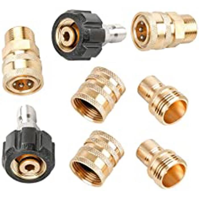 Kit D'Adaptateur Pour Nettoyeur Haute Pression 8 Pièces, Raccords À Connexion Rapide Pour Tuyau ...