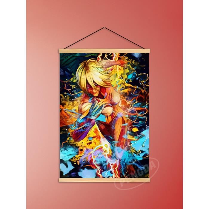 Violet - 45x60cm - Affiche murale attaque sur Titan, peinture japonaise ...