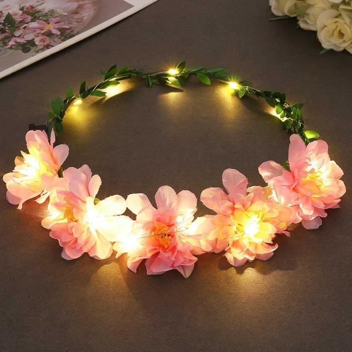 Couronne Lumineuse À Led Pour Cheveux - Couronne De Fleurs - Pour ...