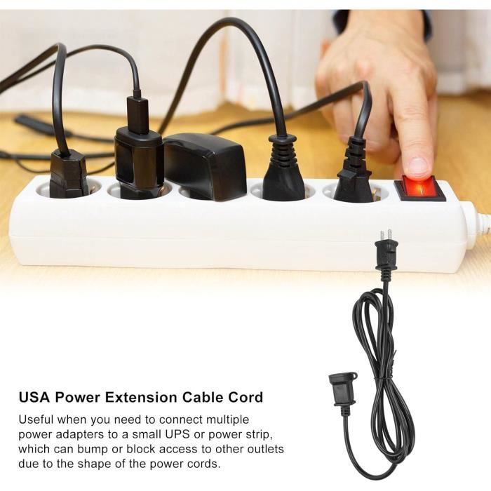Usa Plug Femelle Rallonge Cordon D'Alimentation Polyvalent 2 Broches ...