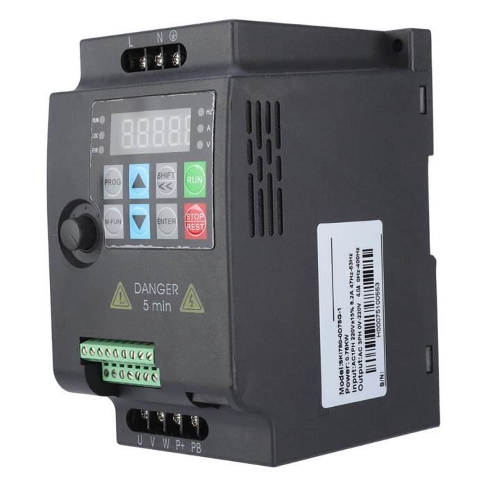 EJ.life Inverseur de fréquence 380V 1.5kW SKI780-0D75G-1 Mini convertisseur de fréquence VFD ...