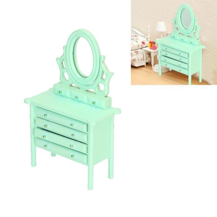 ESTINK Mini coiffeuse de maison de poupée Échelle 1:12 Dollhouse ...