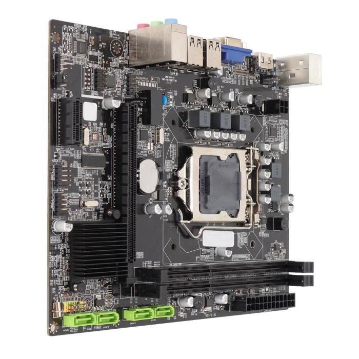 Fdit Pour carte mère H55 Carte mère pour H55 DDR3 mémoire VGA 4pin 24pin Interface 4 USB2.0 ...