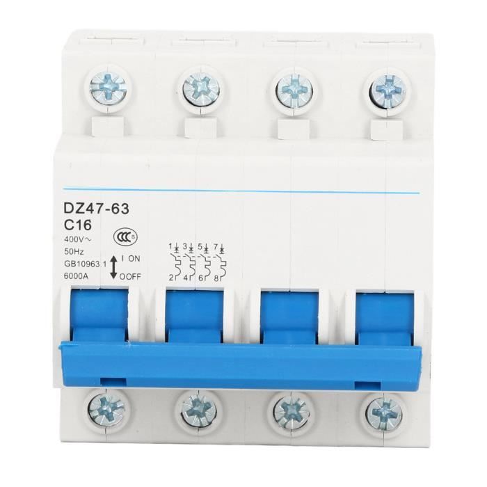 Fdit Disjoncteur d'air Disjoncteur miniature 4P Montage sur rail DIN Commutateur pneumatique ...