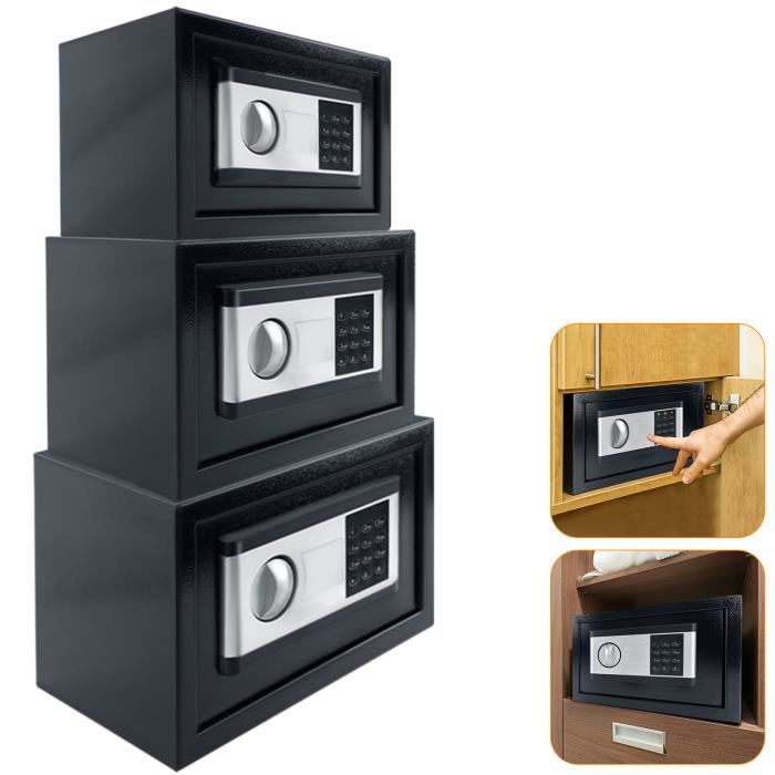 LILIIN 31 x 20 x 20 cm Coffre-fort électronique avec clé, Boîte de ...