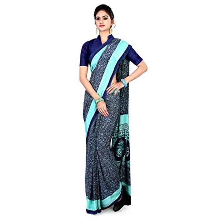 Kilt BJHZA Uniforme Saris Crêpe Soie Saree D.No23 / 217 Taille-M Noir ...
