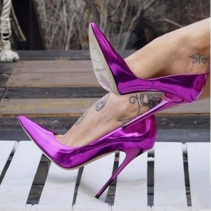 Escarpins à bout pointu talons aiguilles en cuir chaussures de soirée ...