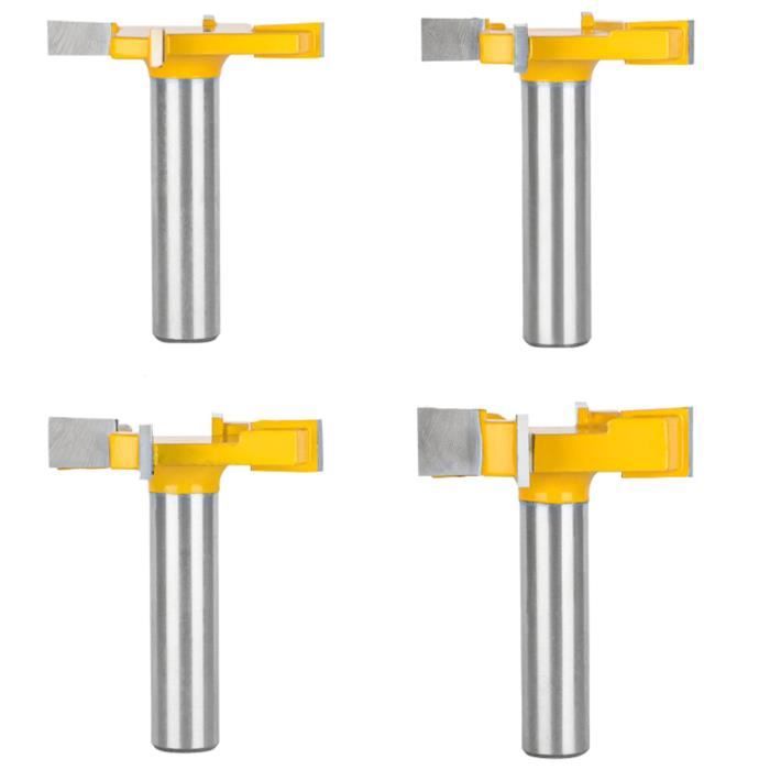 4 Pcs Fraise à Surfacer Rainurer pour Défonceuse, Fraise en T Router ...
