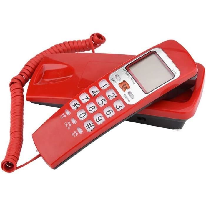 Téléphone Fixé Filaire, Fsk-Dtmf Téléphone Table-Murale Affichage Id Avec Fonction Rappel ...