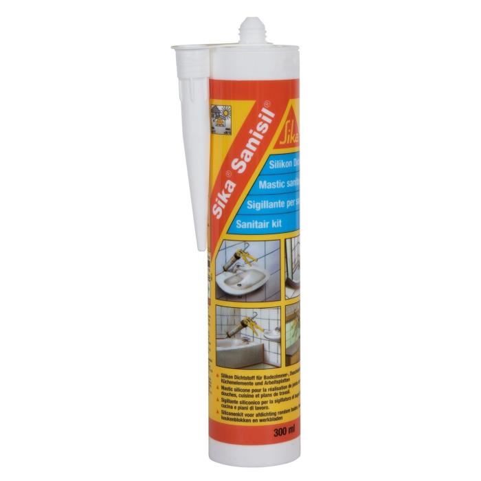 Mastic silicone anti-moisissure SIKA Sanisil - Transparent - 300ml - Cdiscount Bricolage