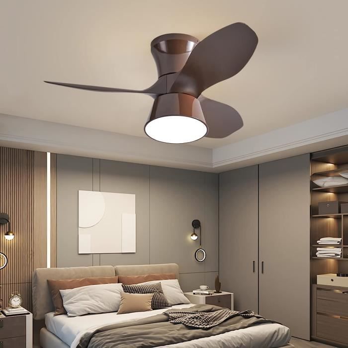 KNVSS Ventilateur Plafond Avec Lumiere Et Télécommande LED Dimmable ...