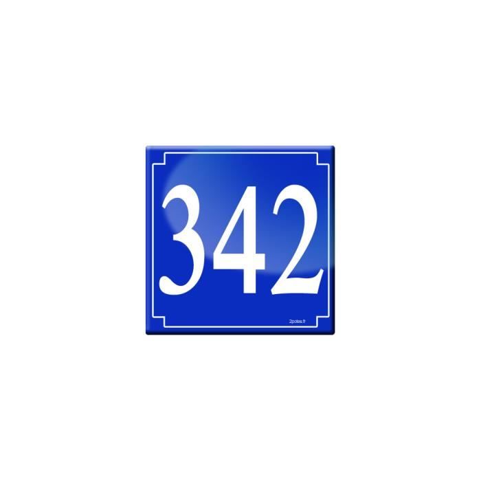 Sticker - STICKERS EXPRESS - numéro de rue 342 - 10 cm - Bleu ...