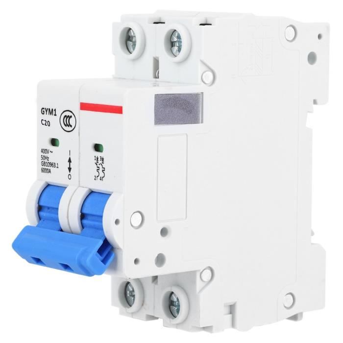 Zerone disjoncteur d'air Disjoncteur miniature GYM1 2P Protection de circuit d'interrupteur d ...