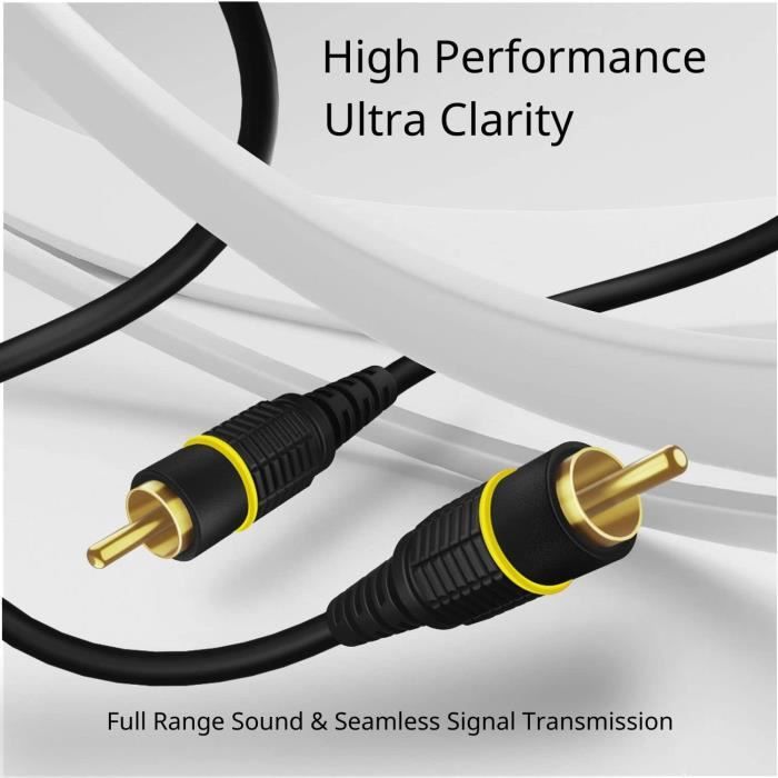 Câble vidéo Composite coaxial RCA Audio numérique subwoofer S-PDIF (50 ...