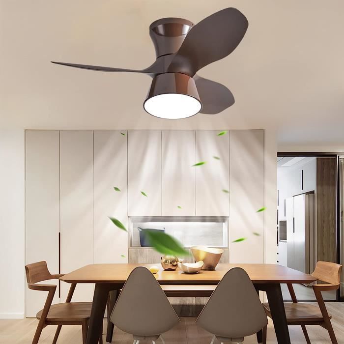 KNVSS Ventilateur Plafond Avec Lumiere Et Télécommande LED Dimmable ...