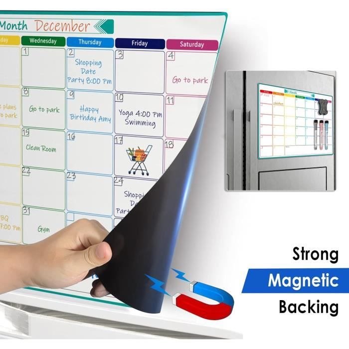 Planning Mensuel Tableau Blanc Magnétique A3 Pour Réfrigérateur ...