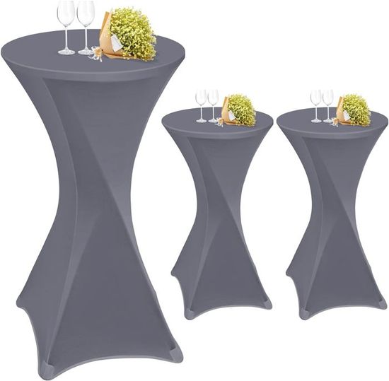 Lot de 3 housses de table debout - En élasthanne extensible ...