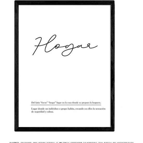 Cadre photo - NACNIC - Art Imprimer Avec La Définition Du Mot Home - A3 ...