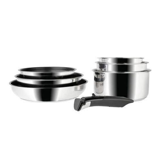 Sitram Set de 7 pièces ARPEGE INOX : 3 poêles Ø20-24-28 revêtues, 3 casseroles Ø16-18-20 cm, 1 ...