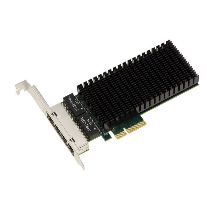 Carte Réseau PCIe x4 quad LAN gigabit Ethernet RJ45 avec 4 chipsets ...