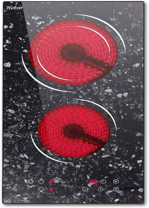 Plaque Vitrocéramique 2 Feux,Hobsir Plaque De Cuisson Électrique ...