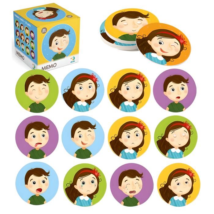 Jeu de mémoire - DODO - Mimi Memo Game Emotions - 24 cartes - Développe ...