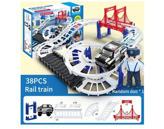 POLICE CAR TRACK Piste de police à plusieurs niveaux mini circuit + 3 ...