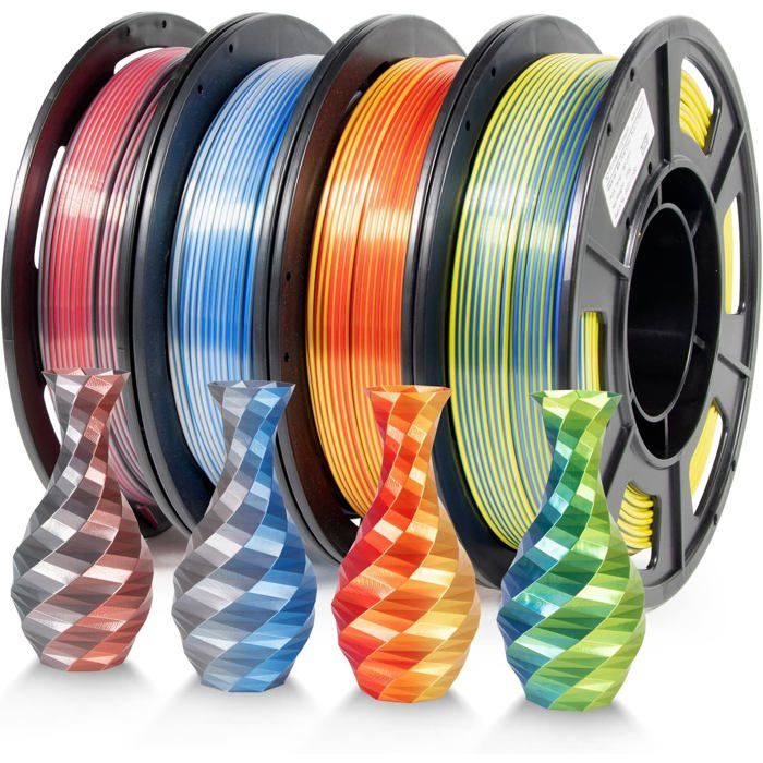 Pla Filament 1.75Mm, Soie Dual Color Pla Filament Set, Double Couleur ...