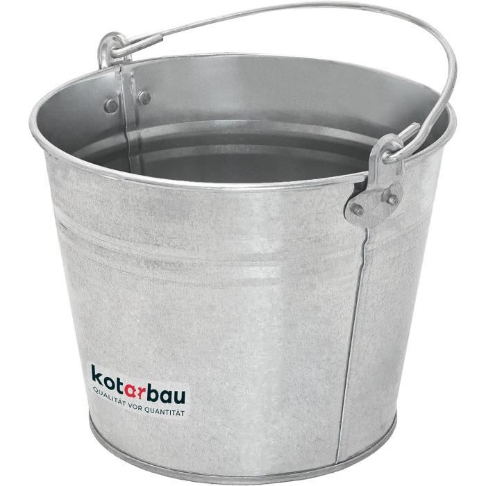 Seau 5L Robuste Galvanisé Seau En Acier À Poignée Ergonomique Seau À ...