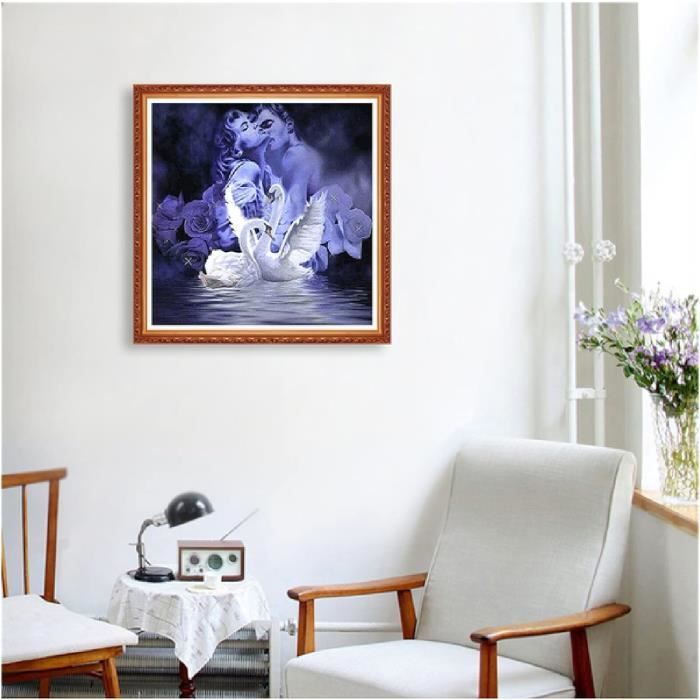 5D Diamond Painting Animaux Cygne Couple,Diy Broderie Diamant Kit ...