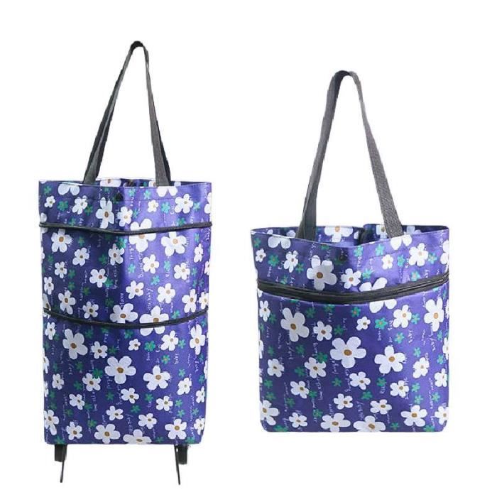 Sac de courses pliable - Non spécifié - Modèle avec roulettes - Tissu ...