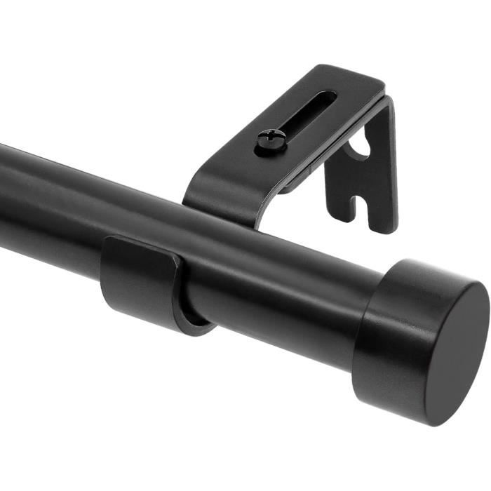 Tringle à rideaux extensible noire, 50-110 cm, avec embout décoratif ...